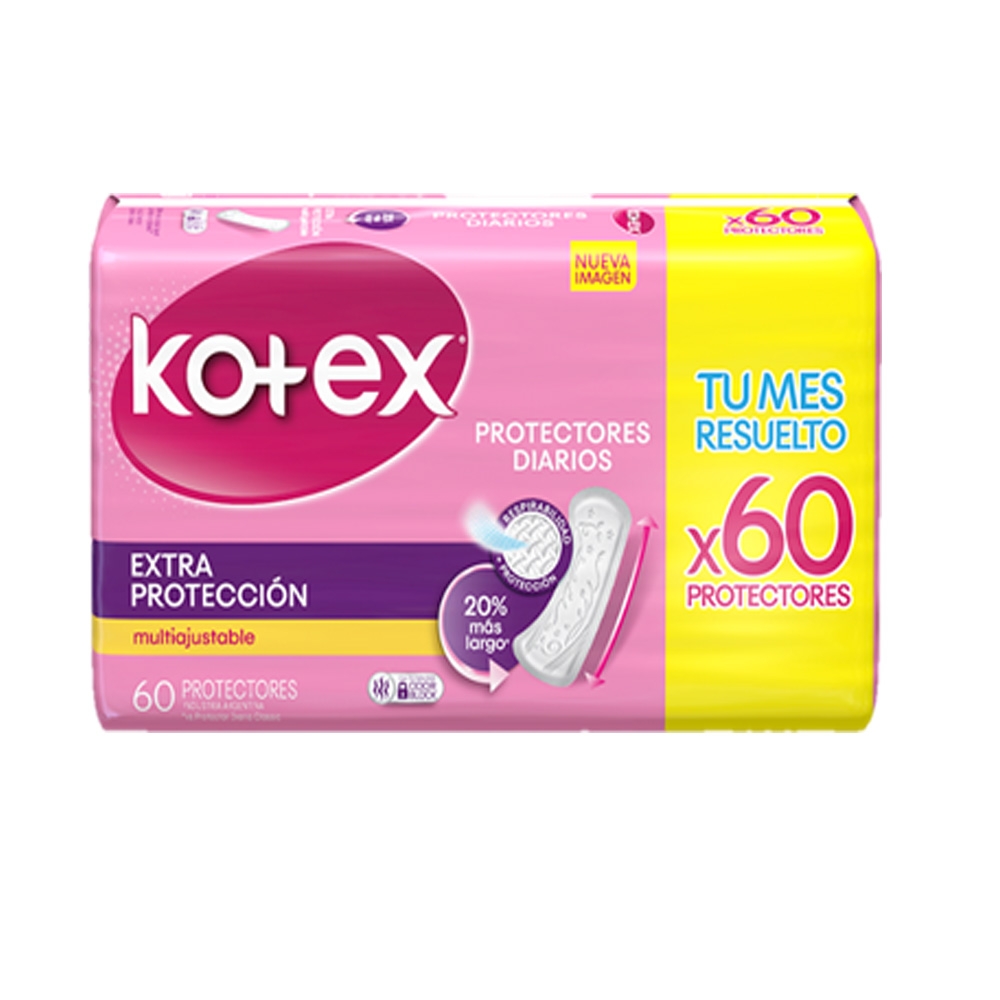 KOTEX PROTECTOR DIARIO LARGO EXTRA PROTECCION 60 UN – Lagos Distribuidores